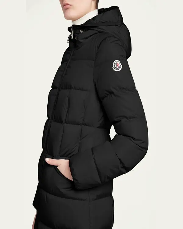 Moncler Avocette Long Puffer Coat - Black