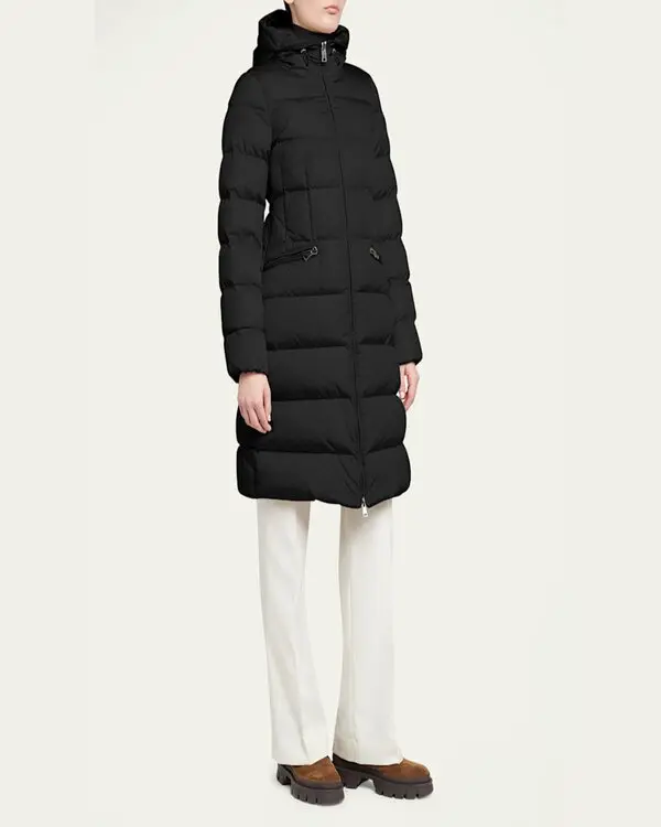 Moncler Avocette Long Puffer Coat - Black