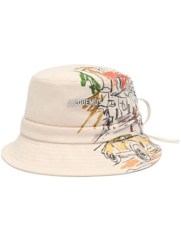 Jacquemus Le Bob Gadjo Bucket Hat - Neutrals