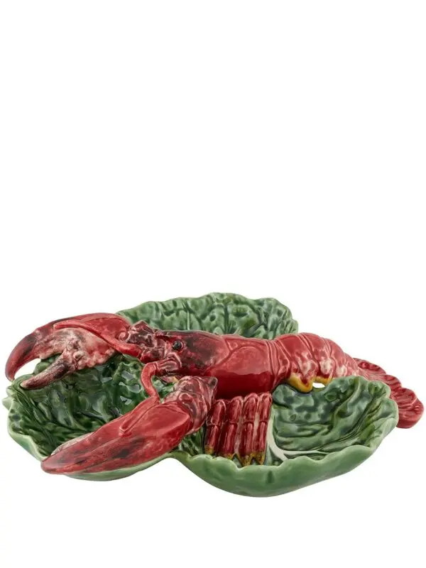 BORDALLO PINHEIRO Cabbage With Lobster Large Appetizer Plate - Green