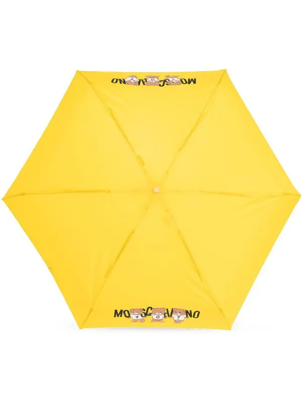 Moschino Teddy Bear-logo Print Compact Umbrella - Yellow