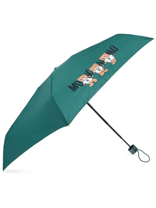 Moschino Teddy Bear-logo Print Compact Umbrella - Green