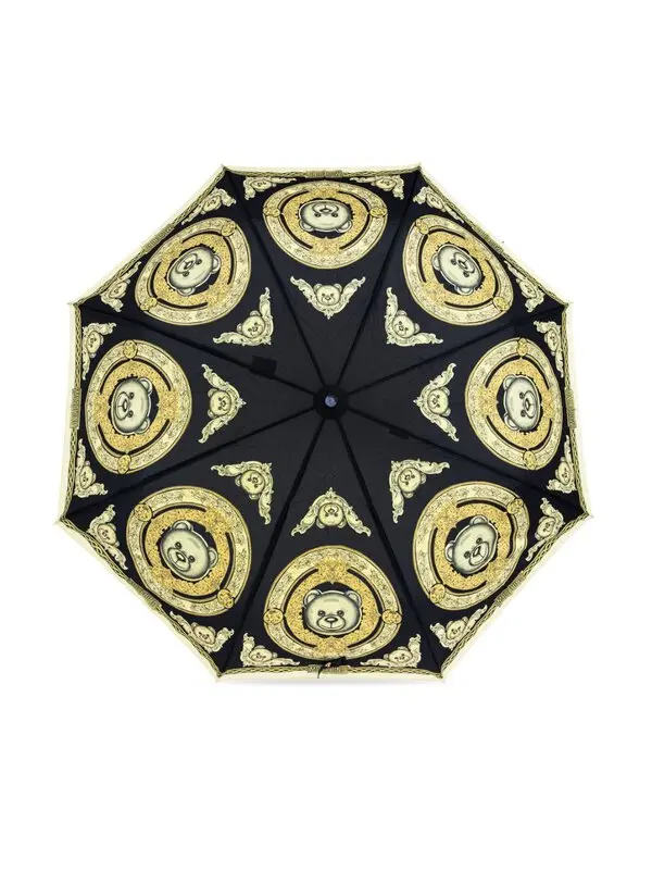 Moschino All-over Baroque Teddy Bear Print Compact Umbrella