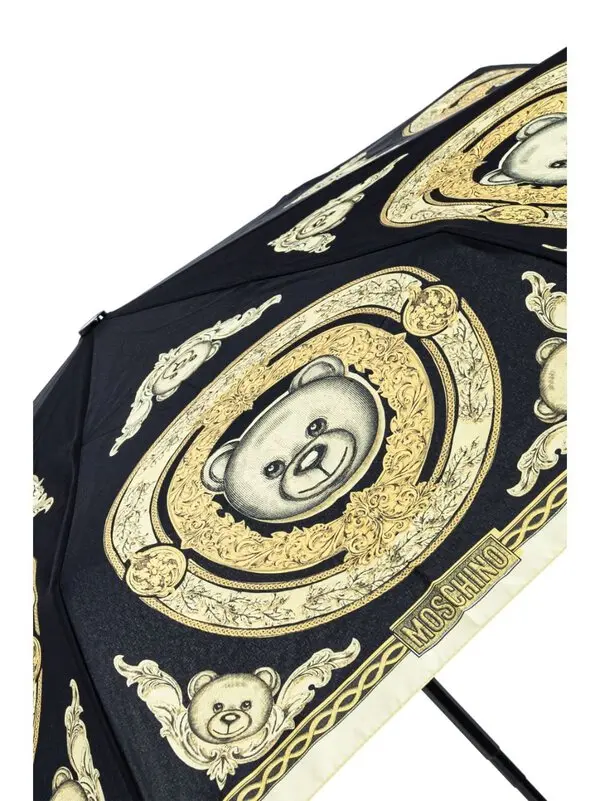 Moschino All-over Baroque Teddy Bear Print Compact Umbrella