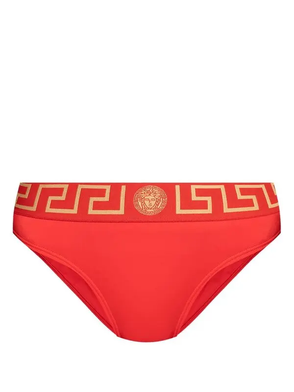 Versace Greca-detail Bikini Bottom - Red