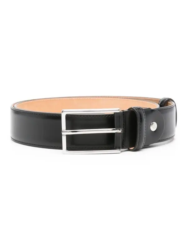 DOUCAL'S Leather Buckled Belt - Black