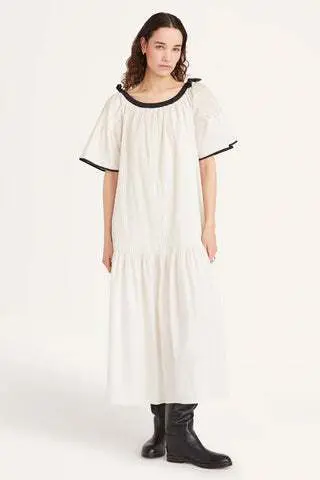 Merlette Elna Cotton Dress - Chalk