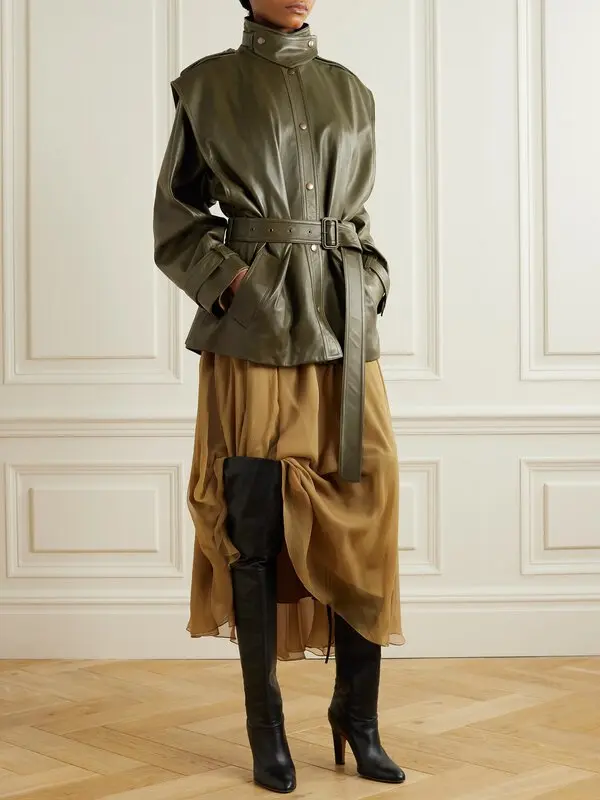 Chloé Belted Leather Jacket