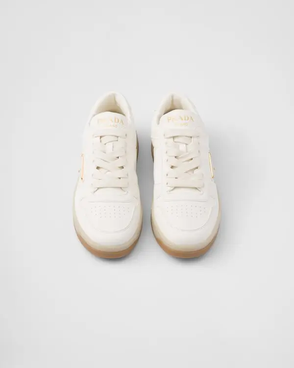 Prada Downtown Nappa Leather Sneakers - Neutral