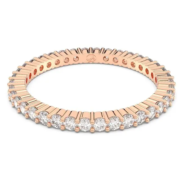 SWAROVSKI Matrix Vittore Ring With Clear Round Stones And 18k Gold Finish - White