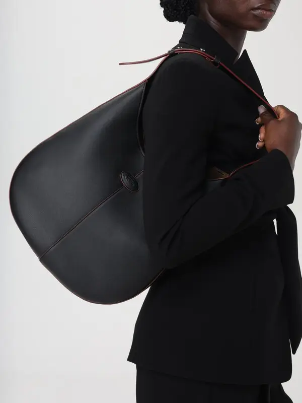 TOD'S Leather Shoulder Bag - Black