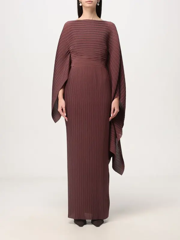 Solace London Pleated Maxi Dress With Flowy Sleeves