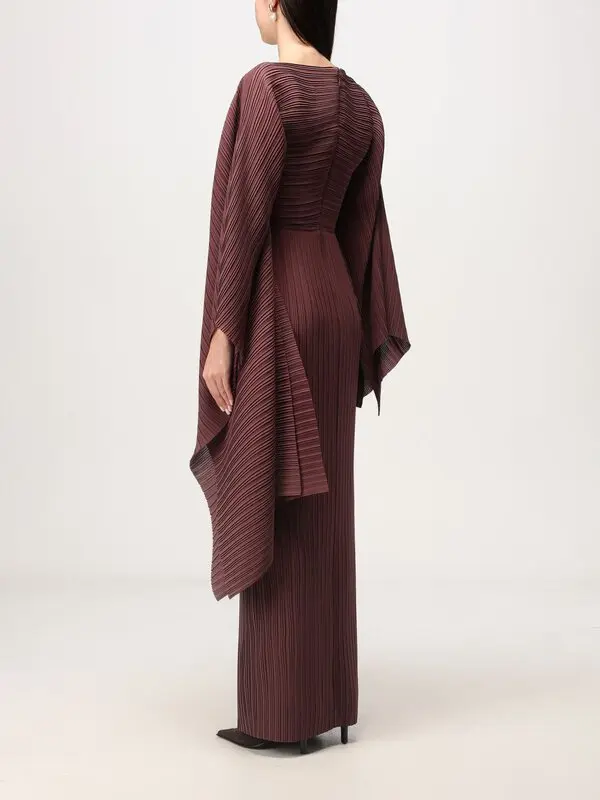 Solace London Pleated Maxi Dress With Flowy Sleeves