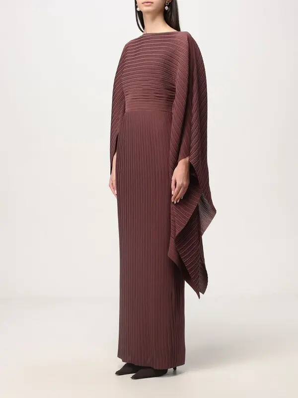Solace London Pleated Maxi Dress With Flowy Sleeves