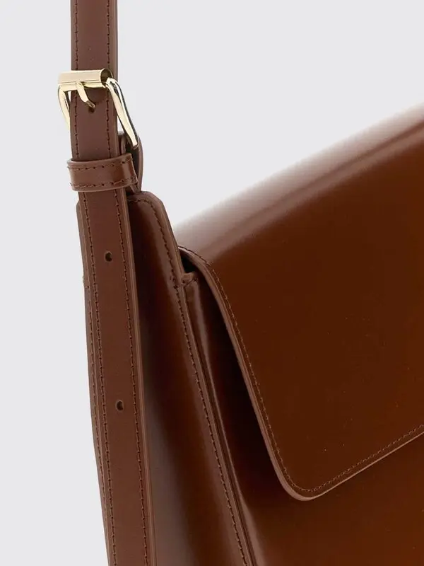 A.p.c. Virginie Flared Smooth Leather Shoulder Bag - Hazel