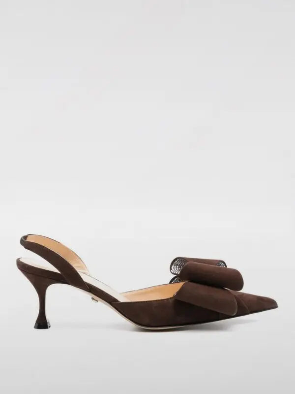 MACH&MACH Mach & Mach Embellished Bow Slingback Pumps - Brown