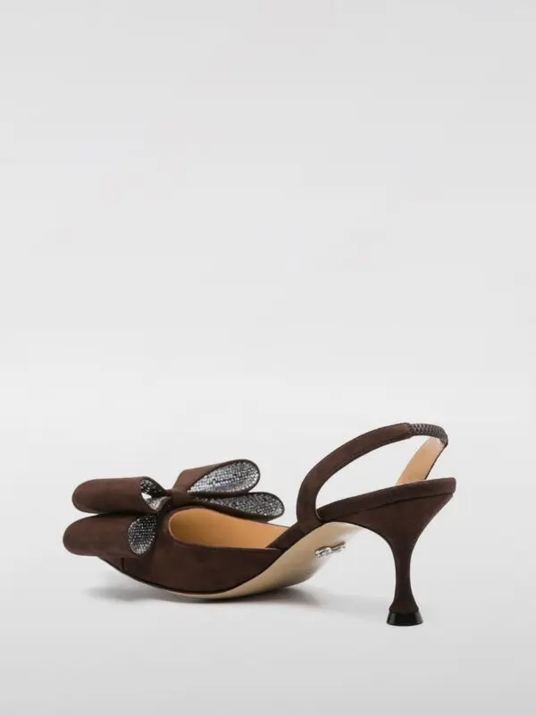 MACH&MACH Embellished Bow Slingback High Heels - Brown