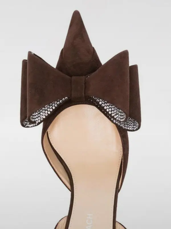 MACH&MACH Embellished Bow Slingback High Heels - Brown