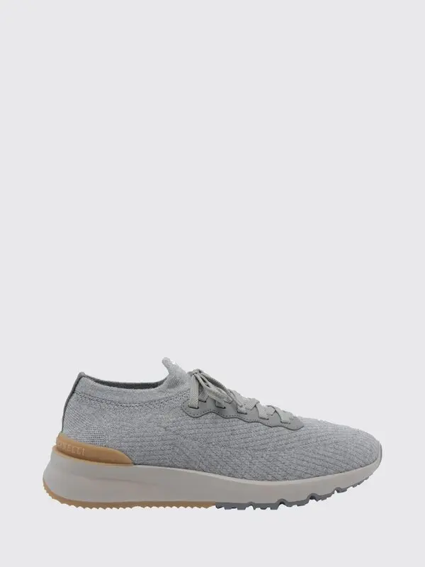 Brunello Cucinelli Cotton Knit Low-top Trainers - Grey 1