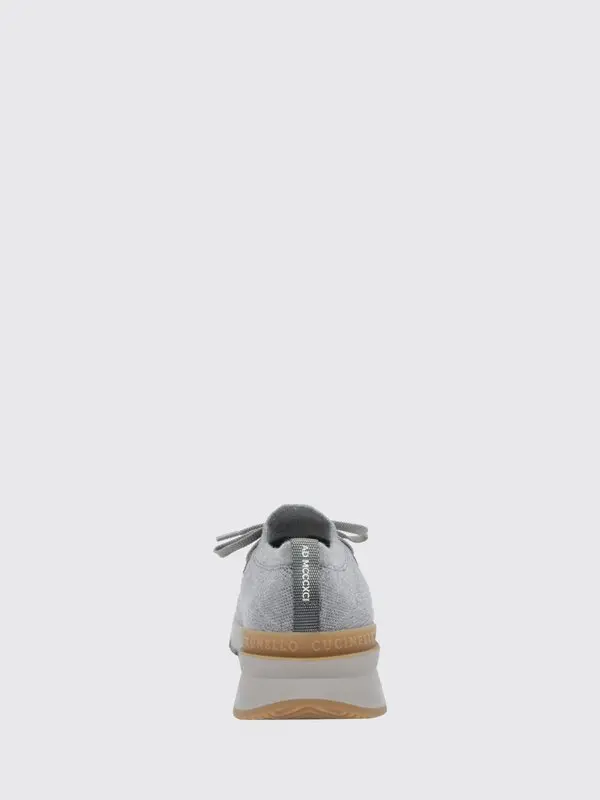 Brunello Cucinelli Cotton Knit Low-top Trainers - Grey 1