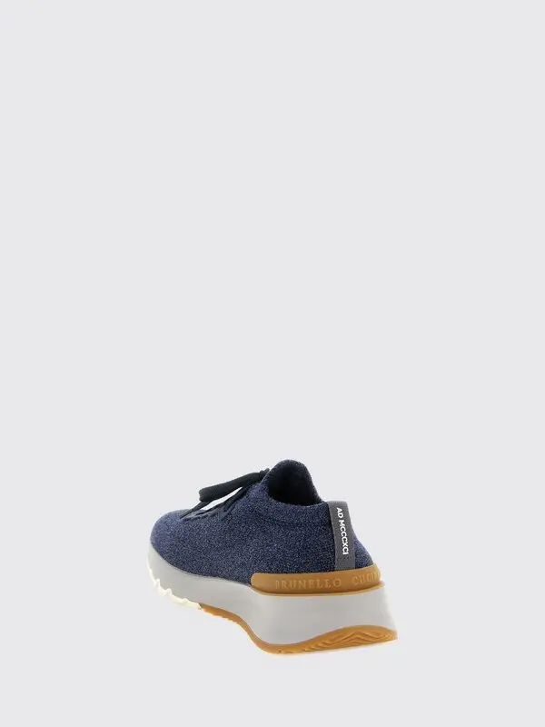 Brunello Cucinelli Cotton Knit Low-top Trainers - Navy