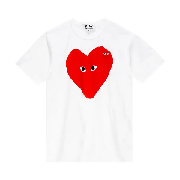 Play Comme Des Garcon Big Heart Tee - White