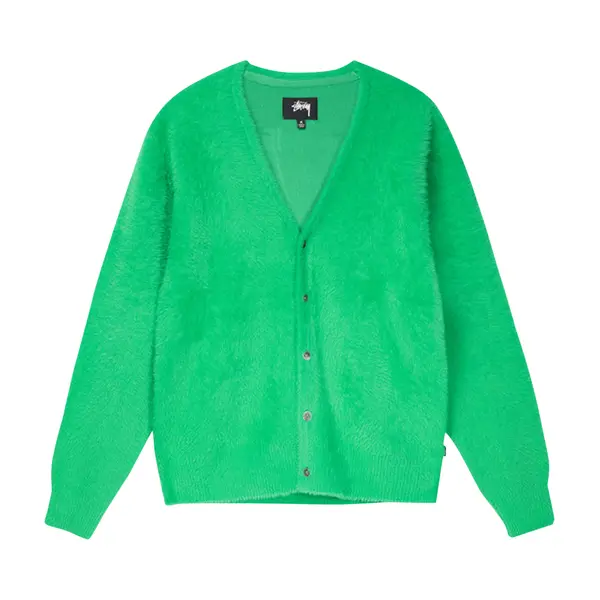 StÜssy Shaggy Knit Cardigan - Green