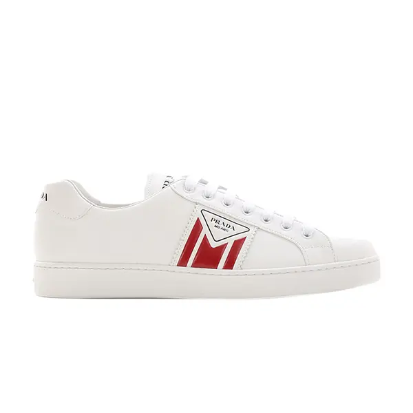 Prada Avenue Leather Low Top Sneakers - White