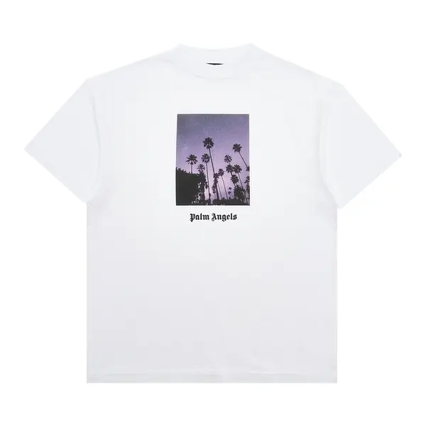 Palm Angels Stars And Palms Tee /black - White
