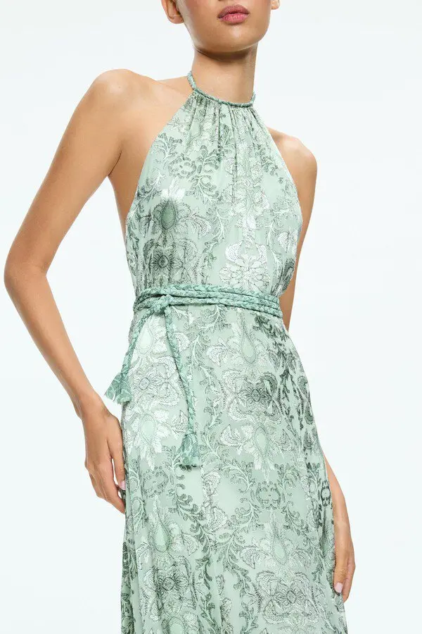 Alice + Olivia Danika Halter Maxi Dress In Natural - 60% Off | Editorialist