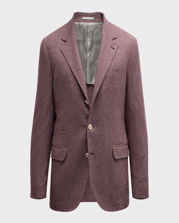 Manteau Sport Brunello Cucinelli Pied-de-poule - Cachemire/soie/laine - Taille 50/40 Neuf
