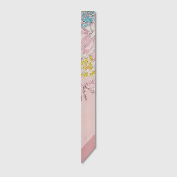 Gucci Printed Silk Twill Ribbon Silk - Pink