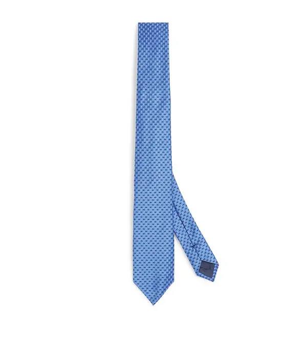 Emporio Armani Silk Jacquard Neck Tie - Blue