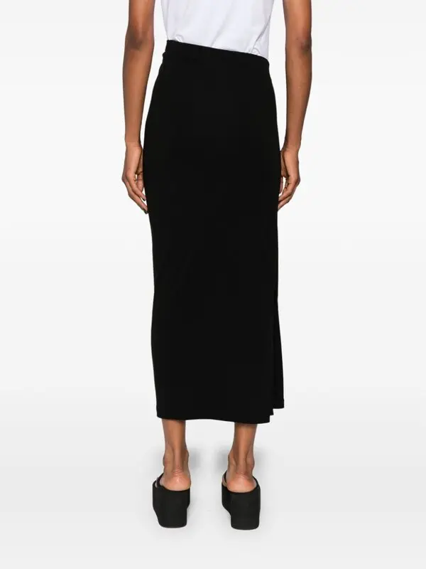 Rabanne Ruched Midi Skirt - Black