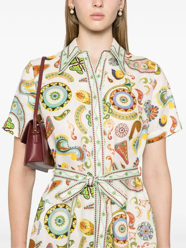 Alemais Arcade Linen Midi Dress In Neutrals - 15% Off | Editorialist