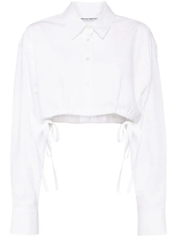 Alexander Wang Rhinestone-embellished Cropped Shirt