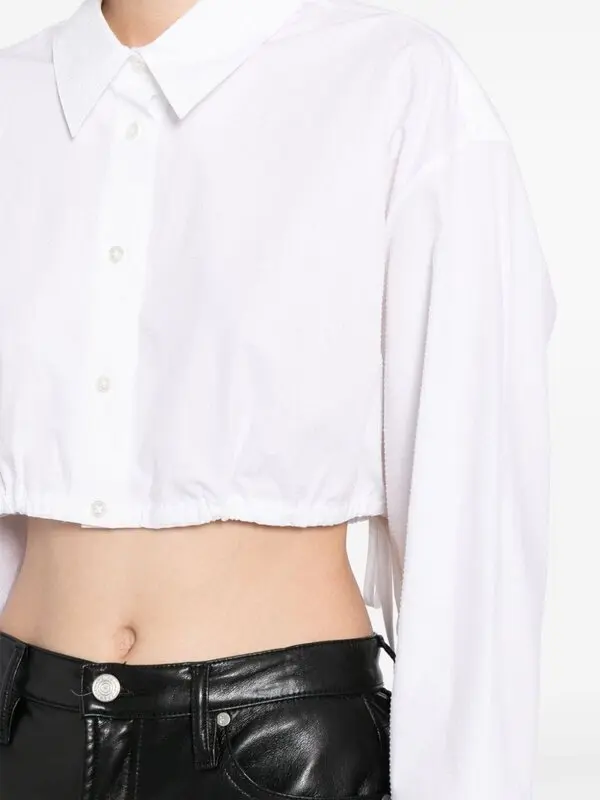 Alexander Wang Rhinestone-embellished Cropped Shirt