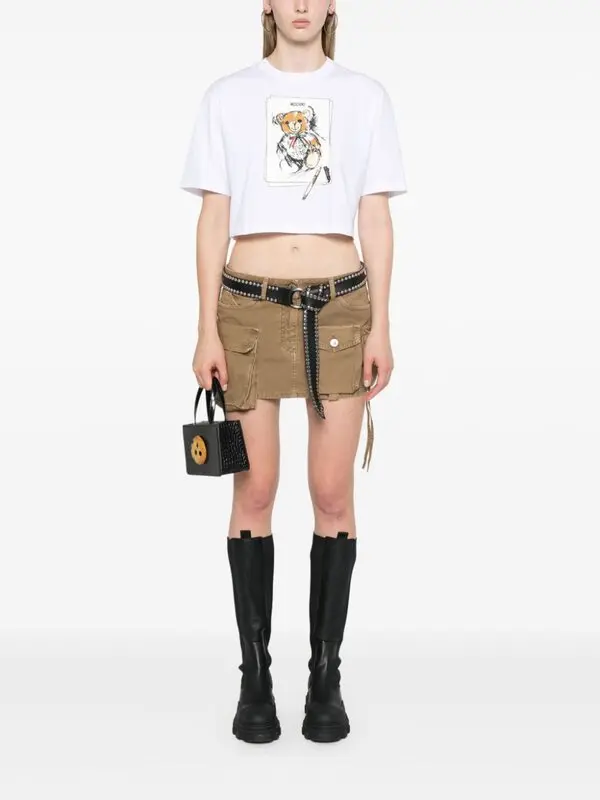 Moschino Teddy Bear Cotton Crop Top