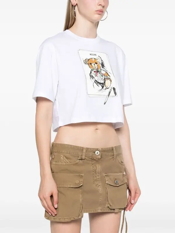 Moschino Teddy Bear Cotton Crop Top