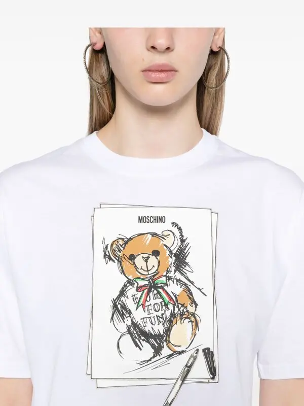 Moschino Teddy Bear Cotton Crop Top