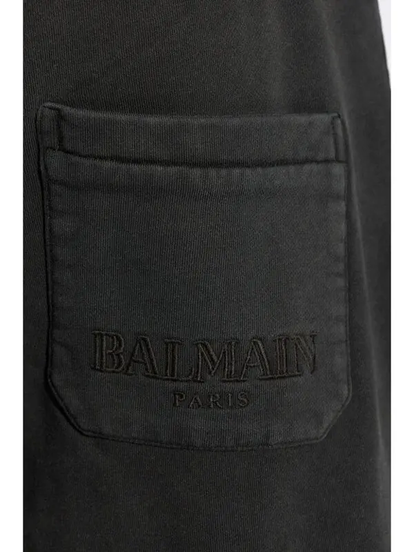 Balmain Logo-embroidered Track Shorts