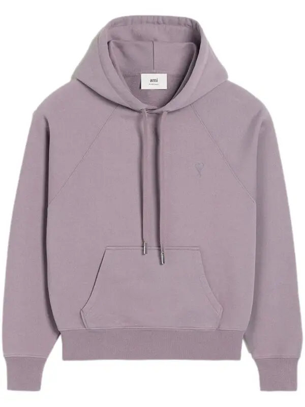 AMI Paris De Coeur Cotton Hoodie - Purple