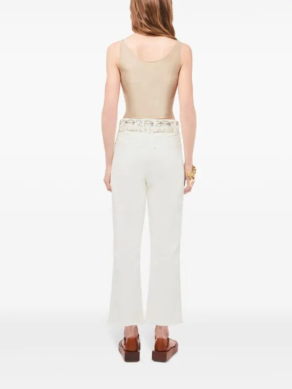 Rabanne Embroidered Cropped Jeans