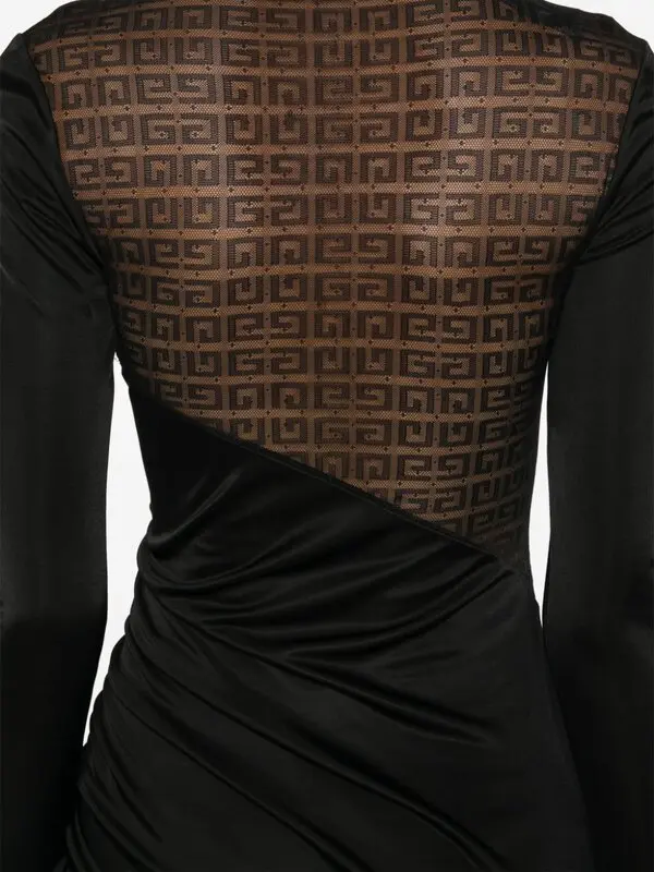Givenchy 4g-lace Asymmetric Midi Dress