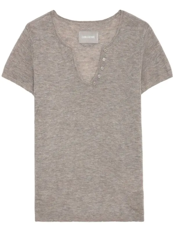 Zadig&Voltaire Celsy Cashmere Top - Neutrals