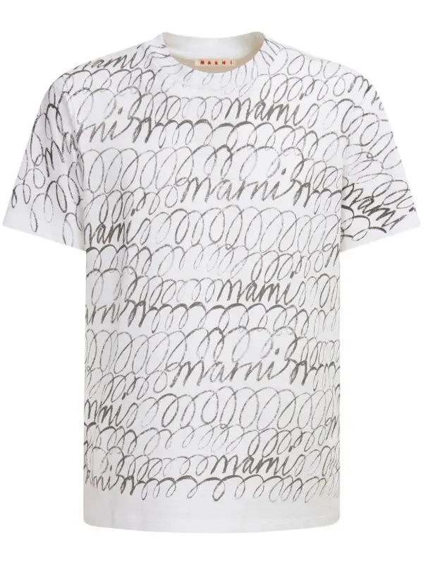 Marni Logo-print Cotton T-shirt - White