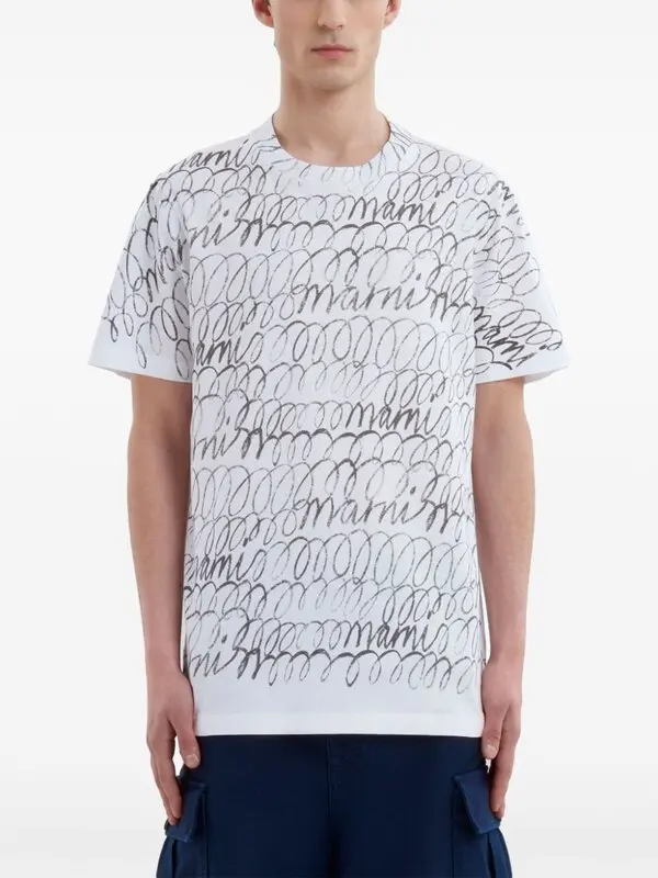 Marni Logo-print Cotton T-shirt - White