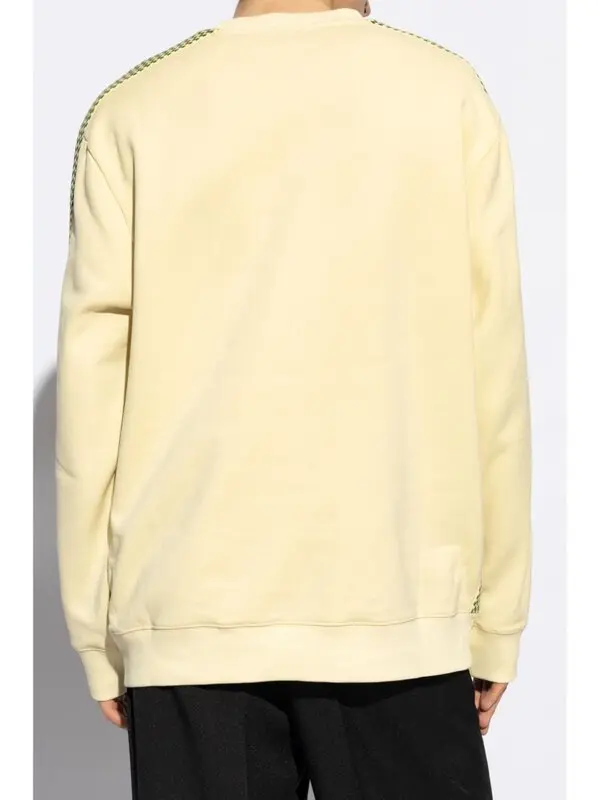 LANVIN Logo Embroidered Cotton Sweatshirt - Yellow