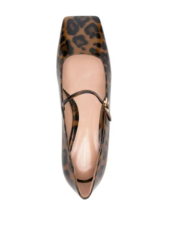 GIANVITO ROSSI Carla Leopard-print Ballerinas