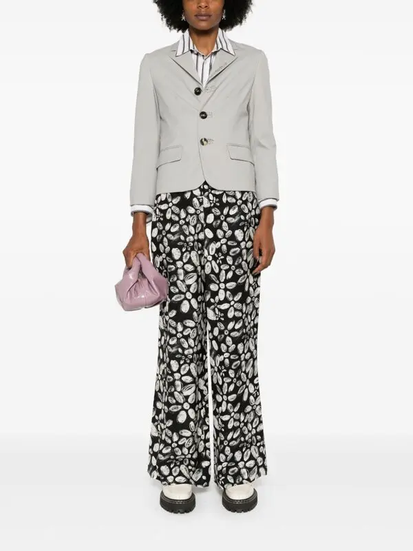 Marni Floral Print Trousers - Black